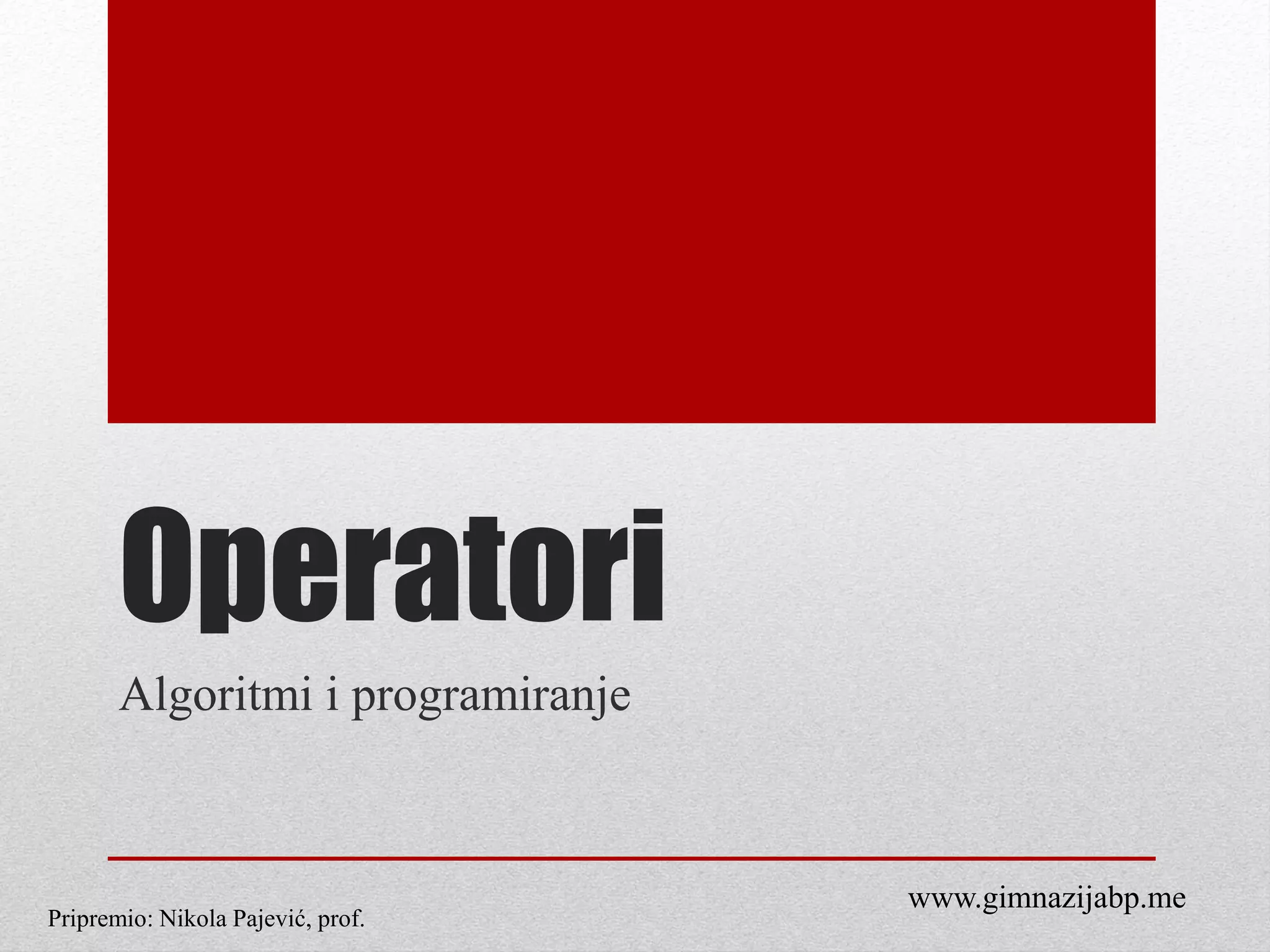 Operatori u programiranju | PDF