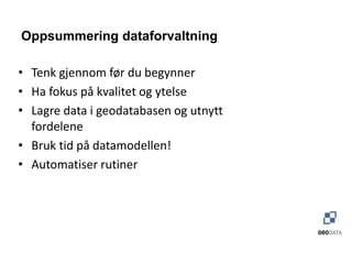 Oppsummering frokostseminar om dataforvaltning | PDF
