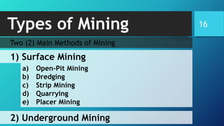 Ore Minerals (How it is found, mined, and processed for human use) | PDF