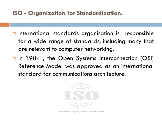 6-OSI Model - ISO - Organization for Standardization. | PPT