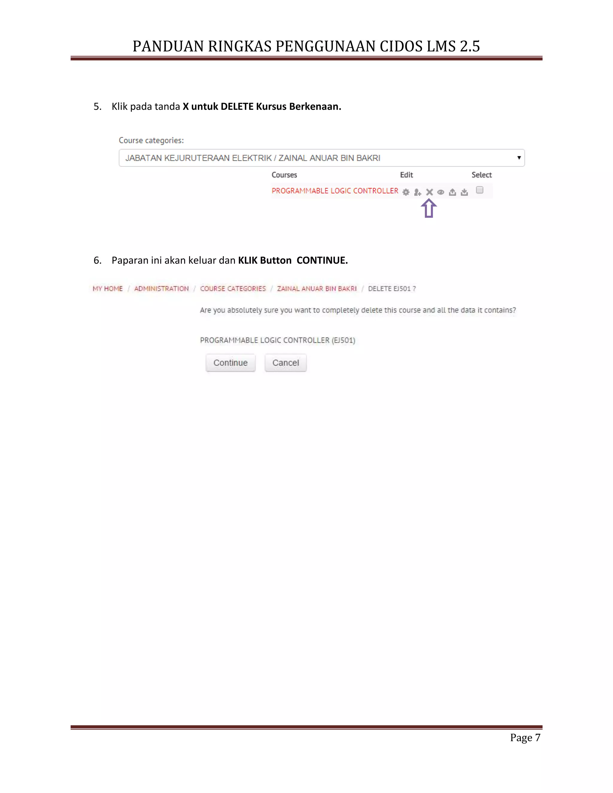 6 panduan ringkas-cidos_lms_2.5 | PDF