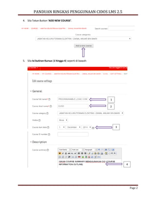 6 panduan ringkas-cidos_lms_2.5 | PDF