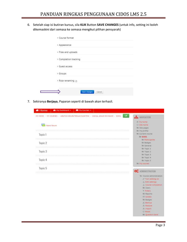 6 panduan ringkas-cidos_lms_2.5 | PDF | Computing | Technology & Computing