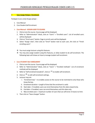 6 panduan ringkas-cidos_lms_2.5 | PDF
