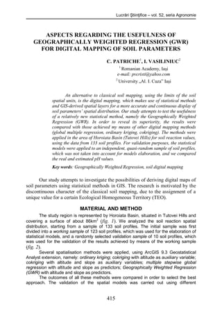 6. patriche c., vasiliniuc i. aspects regarding the usefulness of geographically weighted ...
