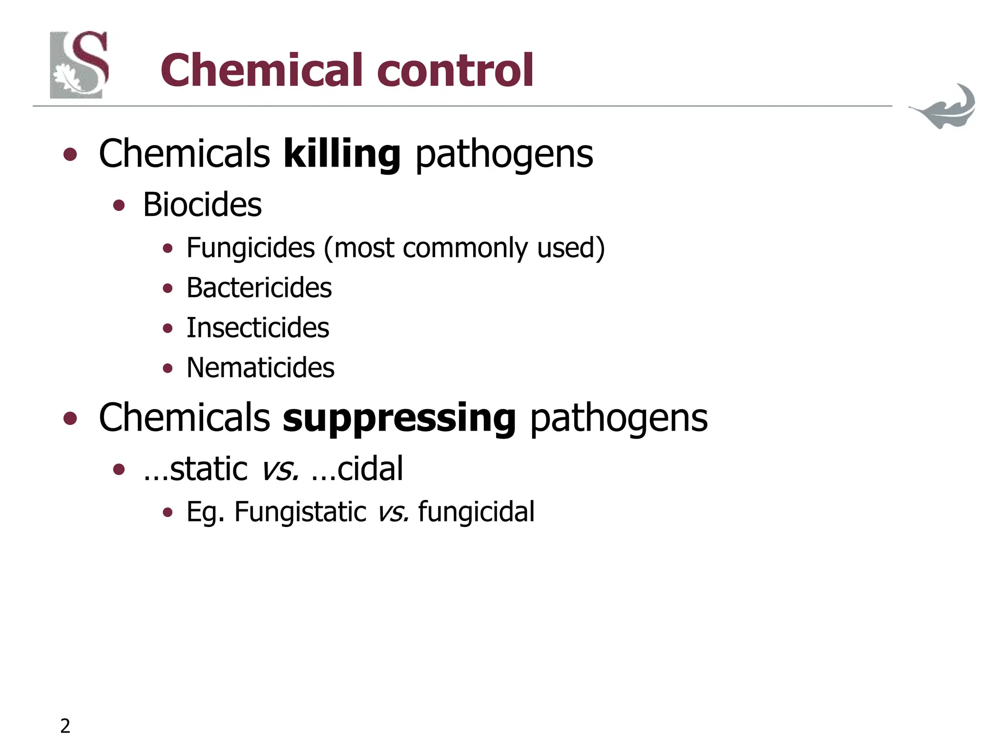 Chemical Control of pathogens ( plant disease management) | PPTX