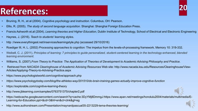 Pecha Kucha- cognativist learning theory | PPT