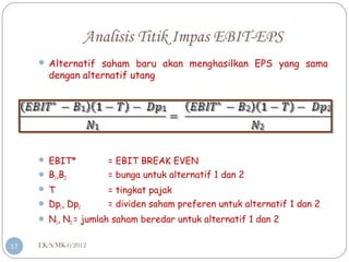 6. pengambilan keputusan dalam struktur modal | PPT