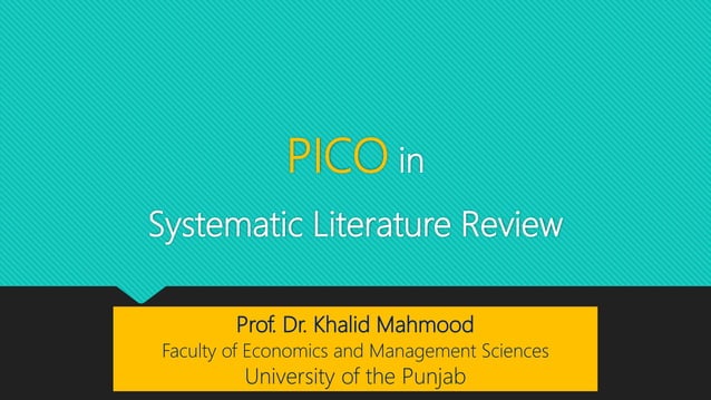 PICO in systematic literature review | PPTX | Medical Health