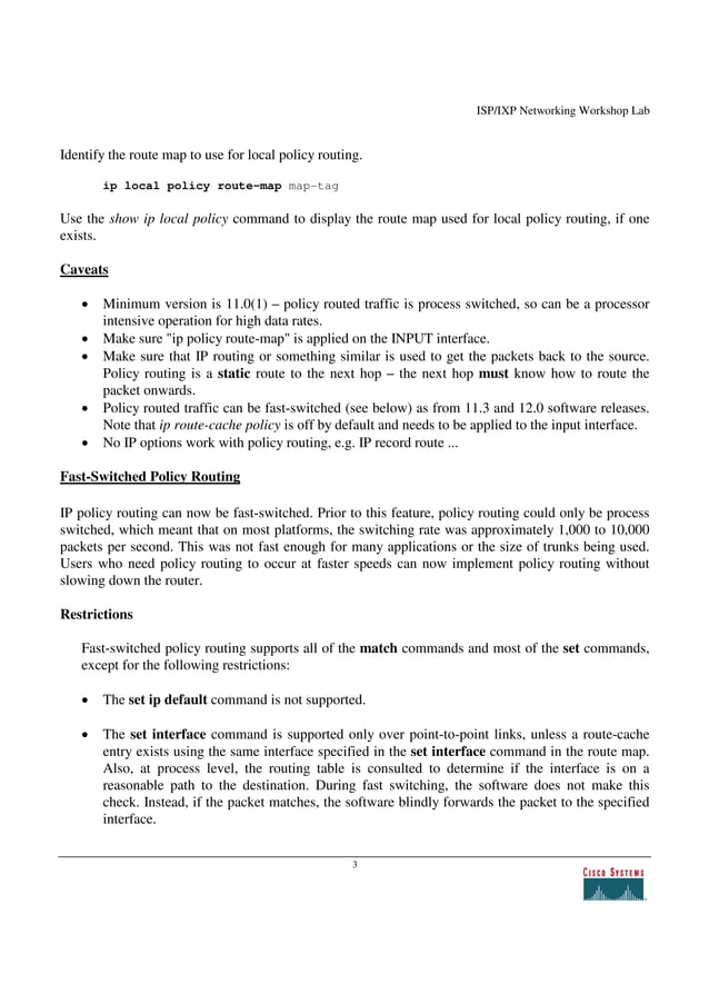 6.policy based routing | PDF | Internet | Computing
