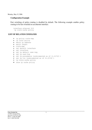 6.policy based routing | PDF | Internet | Computing