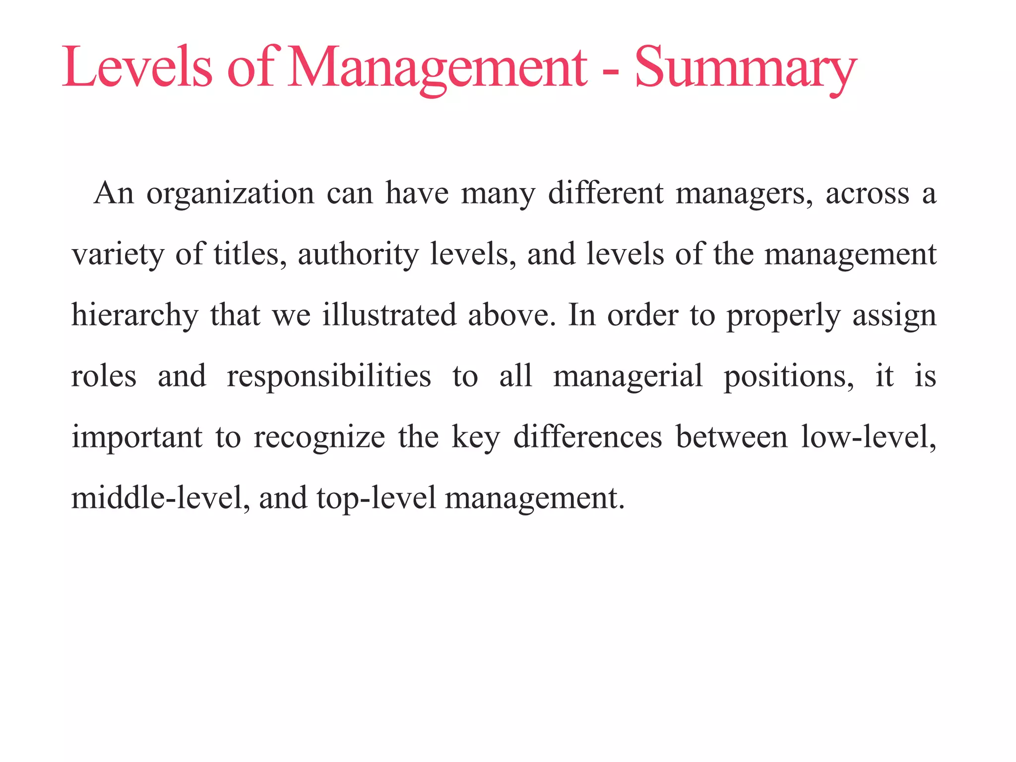 Levels of Management | PPTX