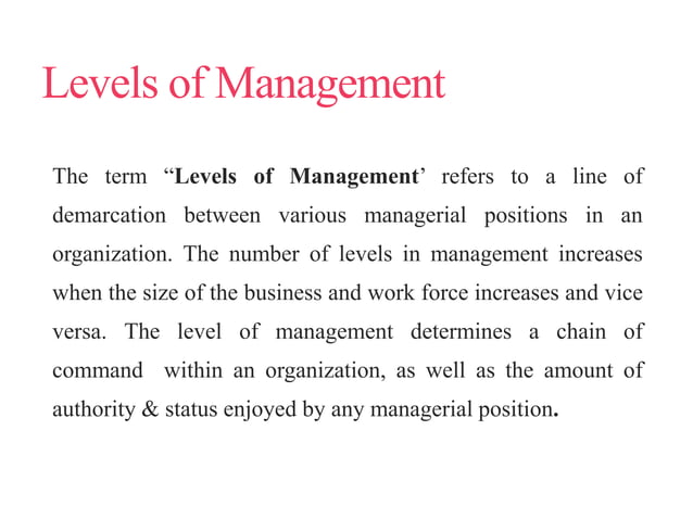 Levels of Management | PPTX