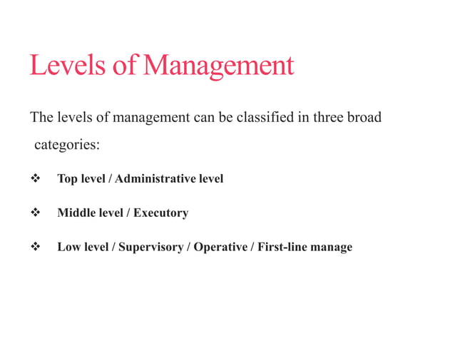 Levels of Management | PPTX