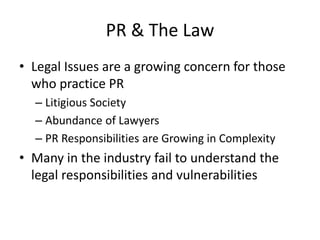 Public Relations Legal Considerations | PPTX