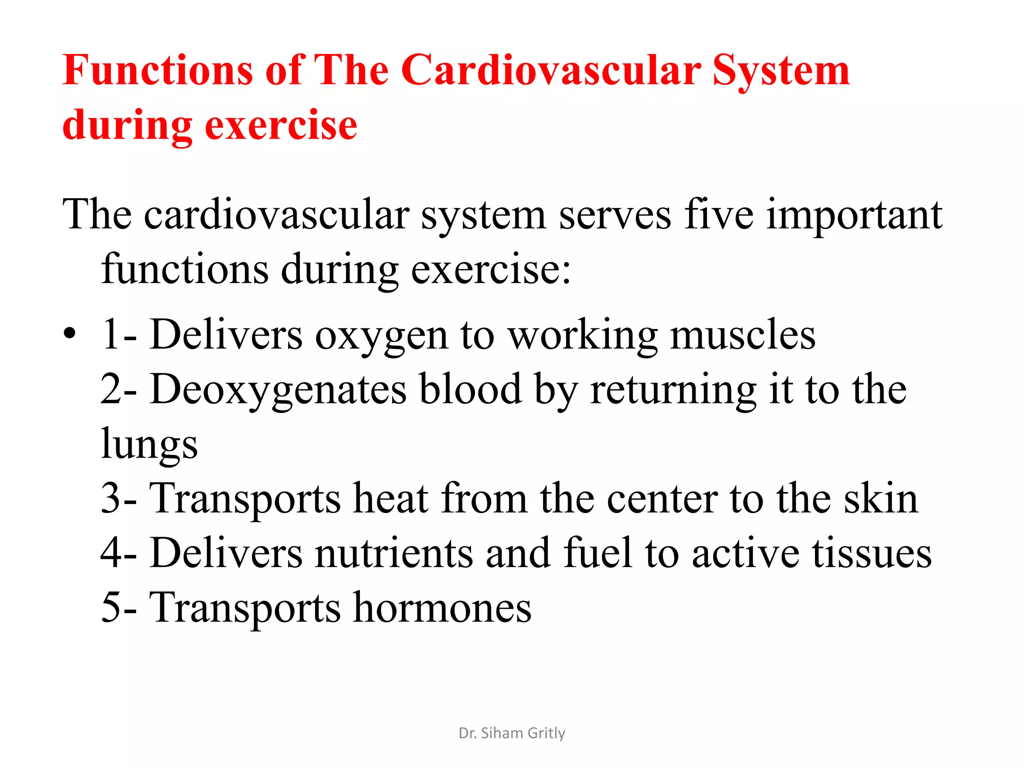 6 response of the cardiovascular system to exercise | PPTX