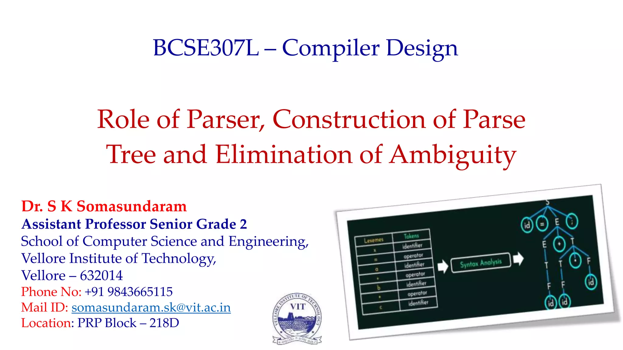 6-Role of Parser, Construction of Parse Tree and Elimination of Ambiguity-06-05-2023.pptx