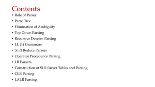 6-Role of Parser, Construction of Parse Tree and Elimination of ...