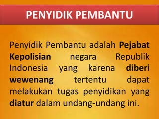 6 ruang lingkup, sumber hukum dan penyidikan | PPTX