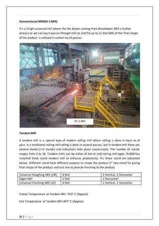 Industrial Training Report on Rolling Mill | DOCX