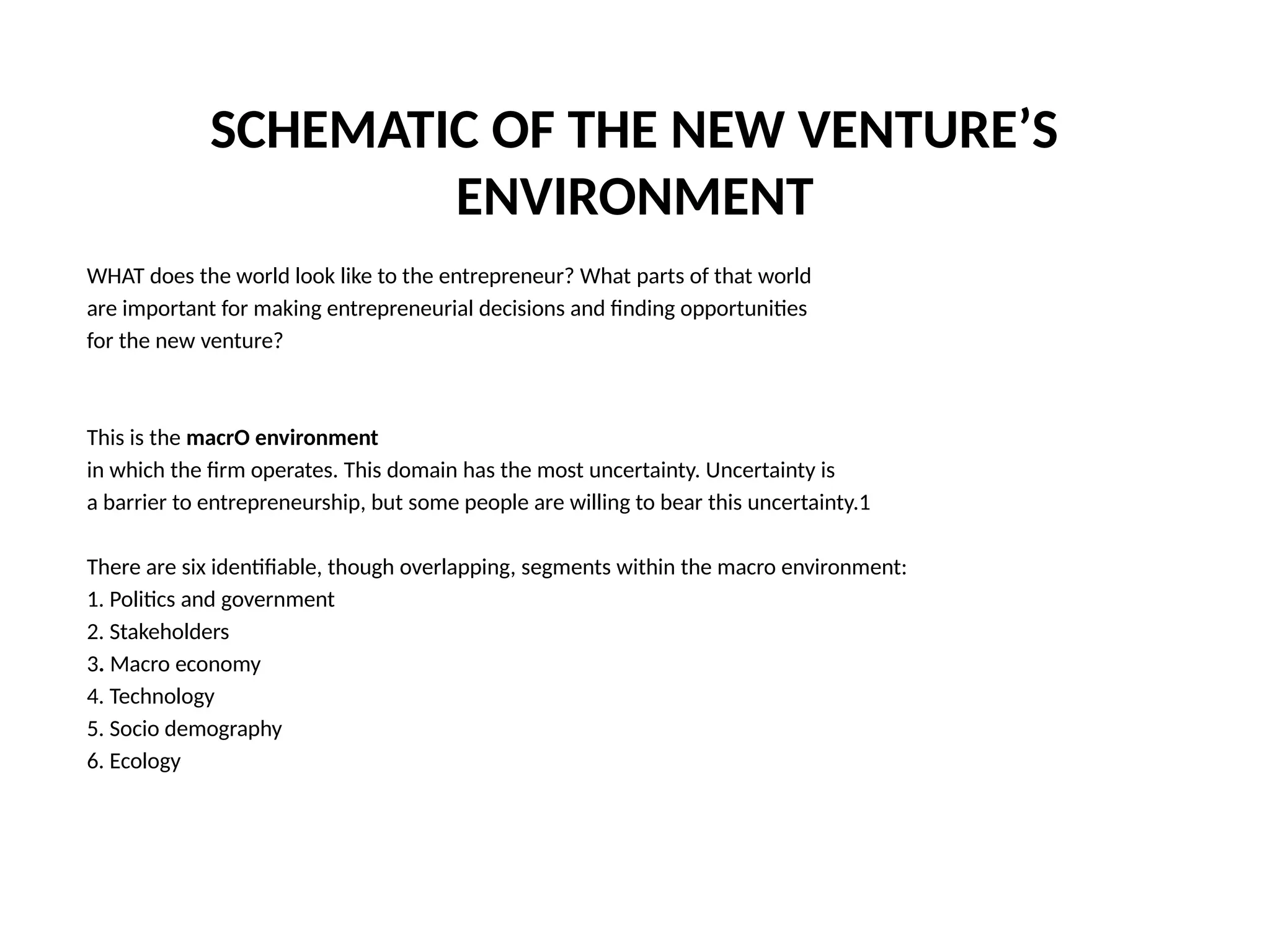 SCHEMATIC OF THE NEW VENTURE’S ENVIRONMENT.pptx