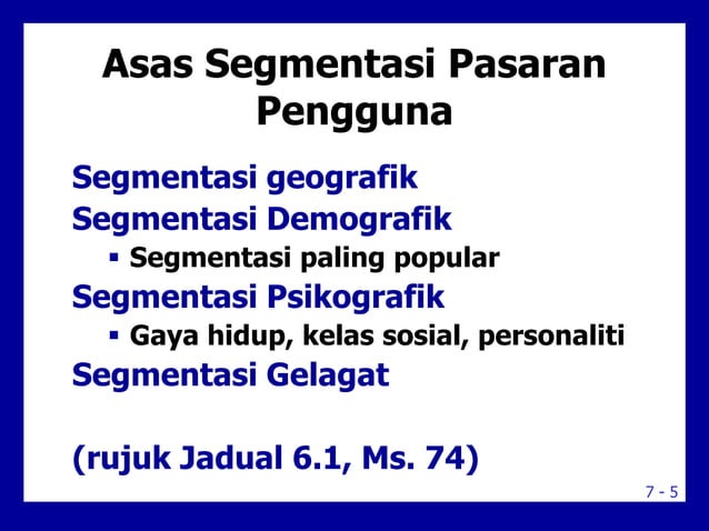 6. Segmentasi pasaran, sasaran & pemposisian pasaran | PPTX