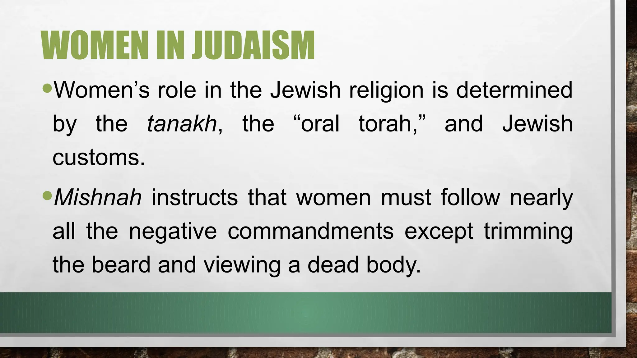 6 - Selected issues in judaism for IWRBS | PPTX