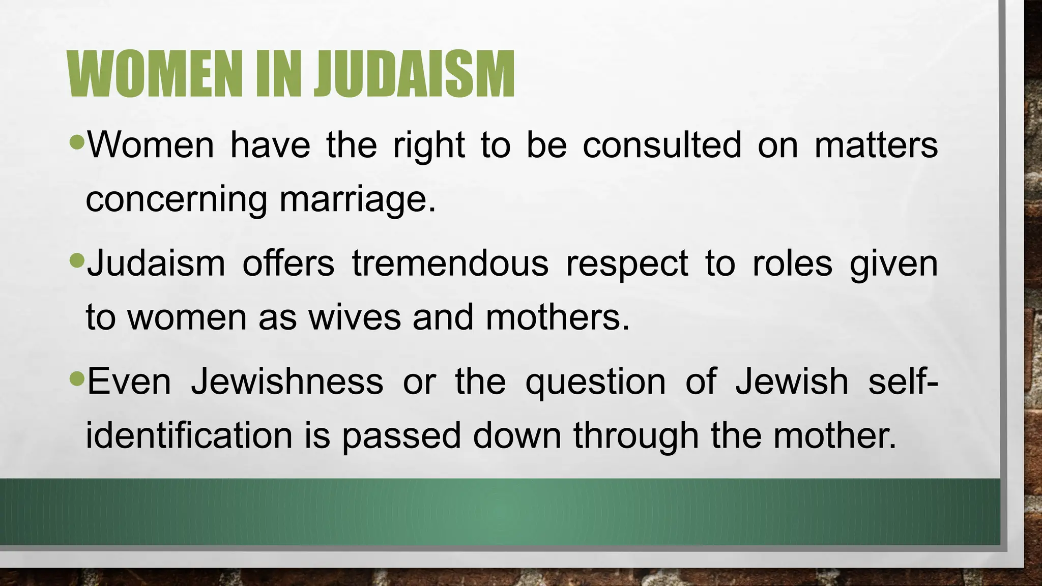 6 - Selected issues in judaism for IWRBS | PPTX