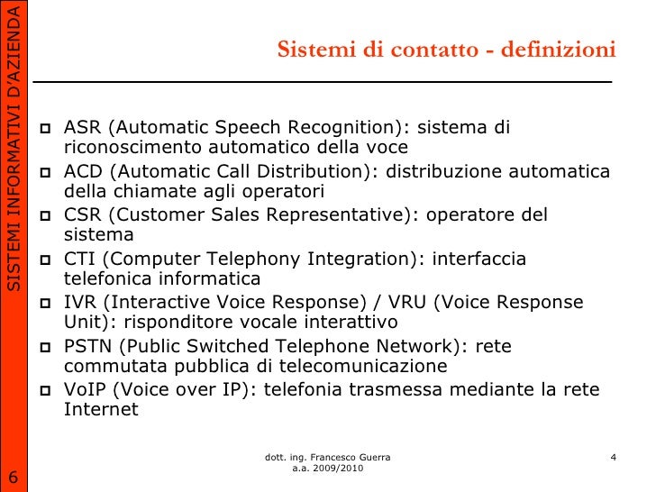 6 sistemi informativi d'azienda