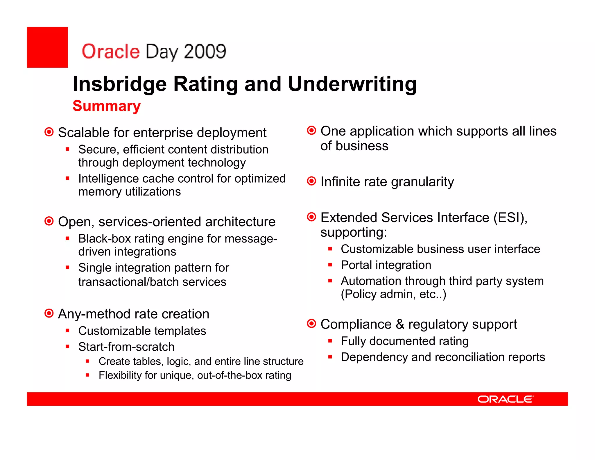 Oracle Insurance Insbridge Rating & Underwriting + Documaker Document ...