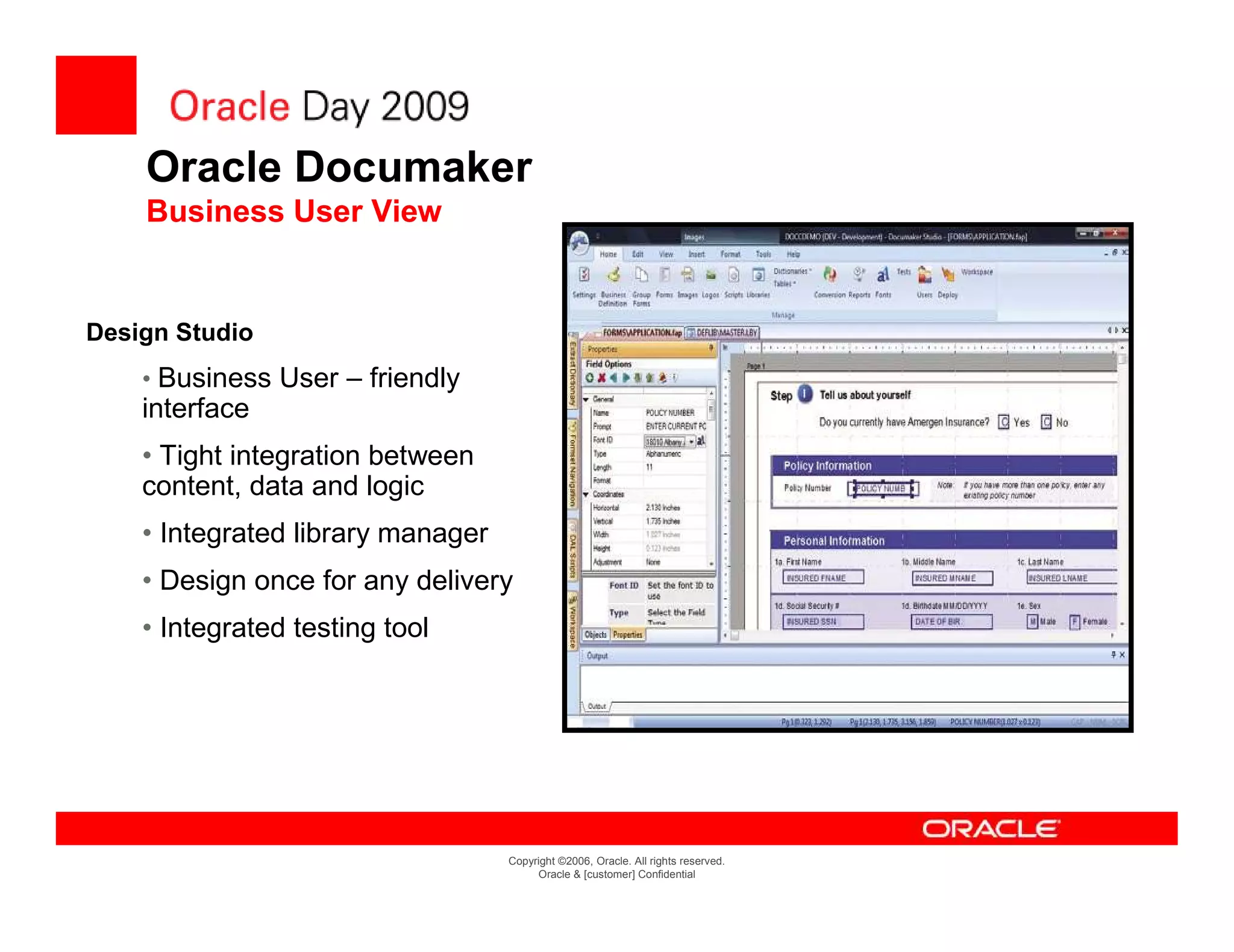 Oracle Insurance Insbridge Rating & Underwriting + Documaker Document Generation | PDF