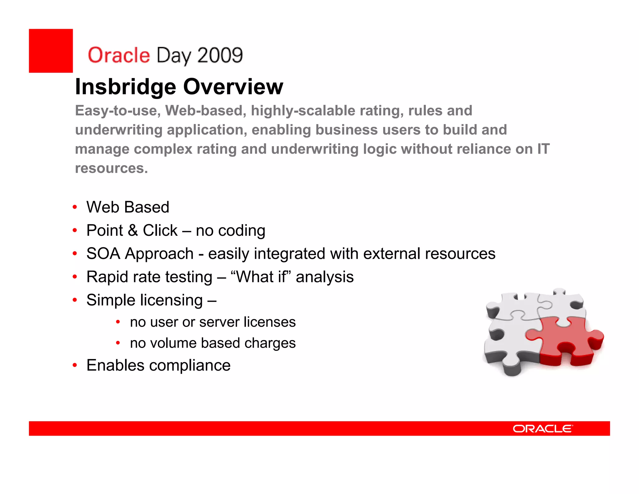 Oracle Insurance Insbridge Rating & Underwriting + Documaker Document Generation | PDF