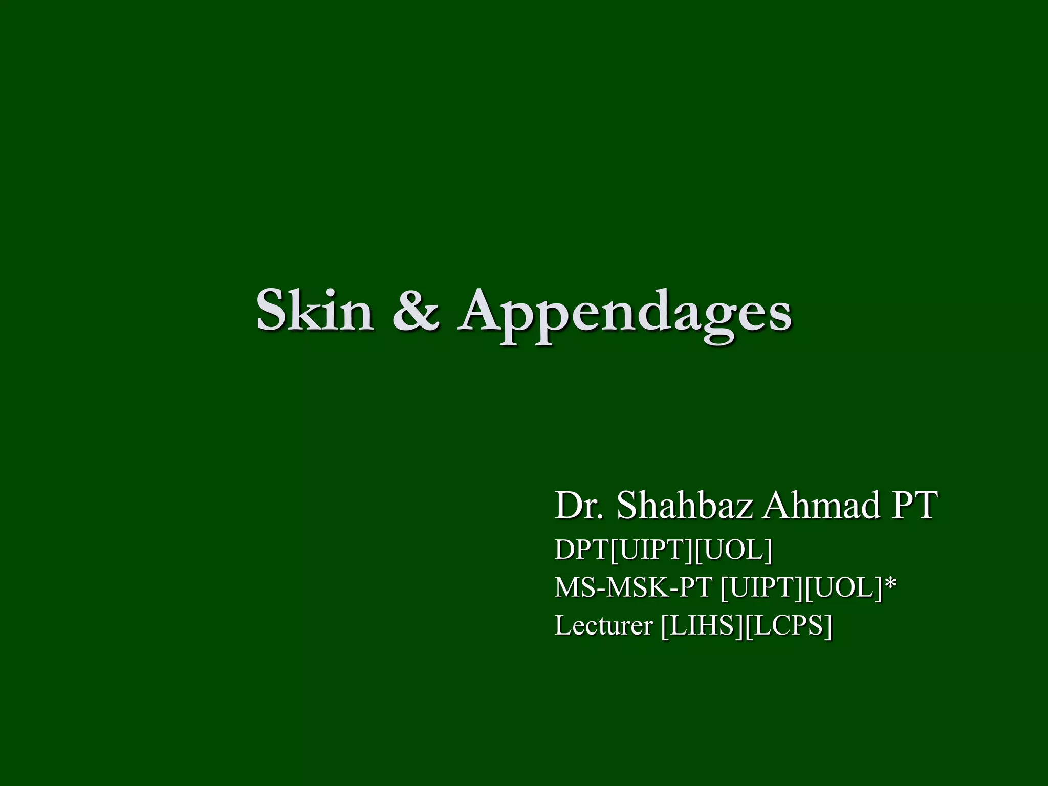 skin and appendages Histology | PPT