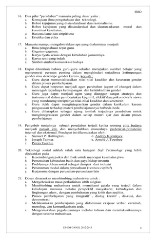 SOAL UJIAN ISBD | DOC