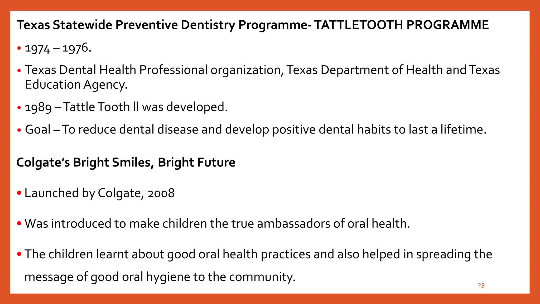 SCHOOL ORAL HEALTH PROGRAMMES | PPTX