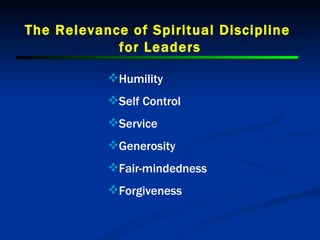 Spiritual Values and Leadership | PPT