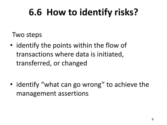 Presentation 6, Steps of system based auditing, Workshop on System ...