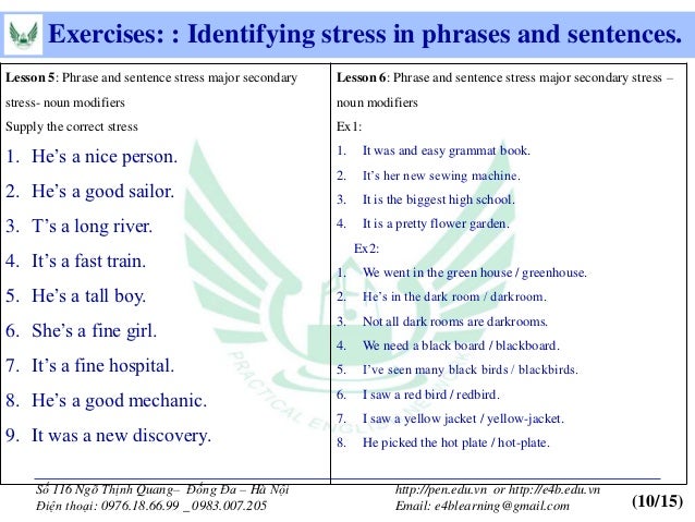 6.stress in sentence