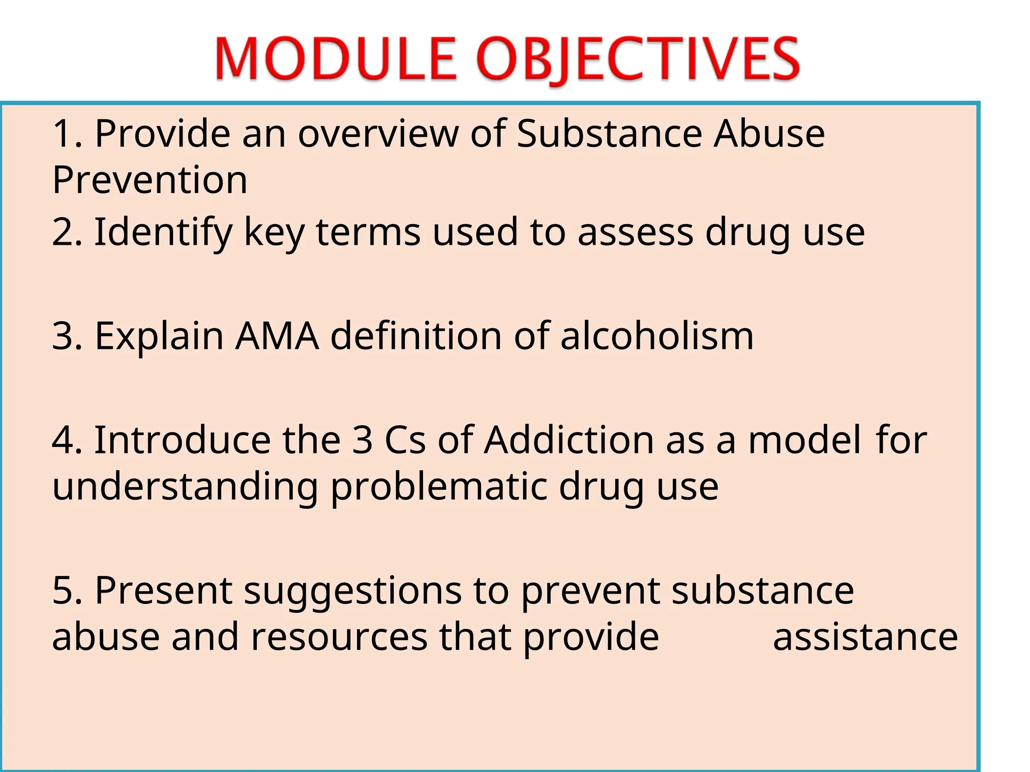 Substance Abuse Prevention: A Public Health Module | PPT