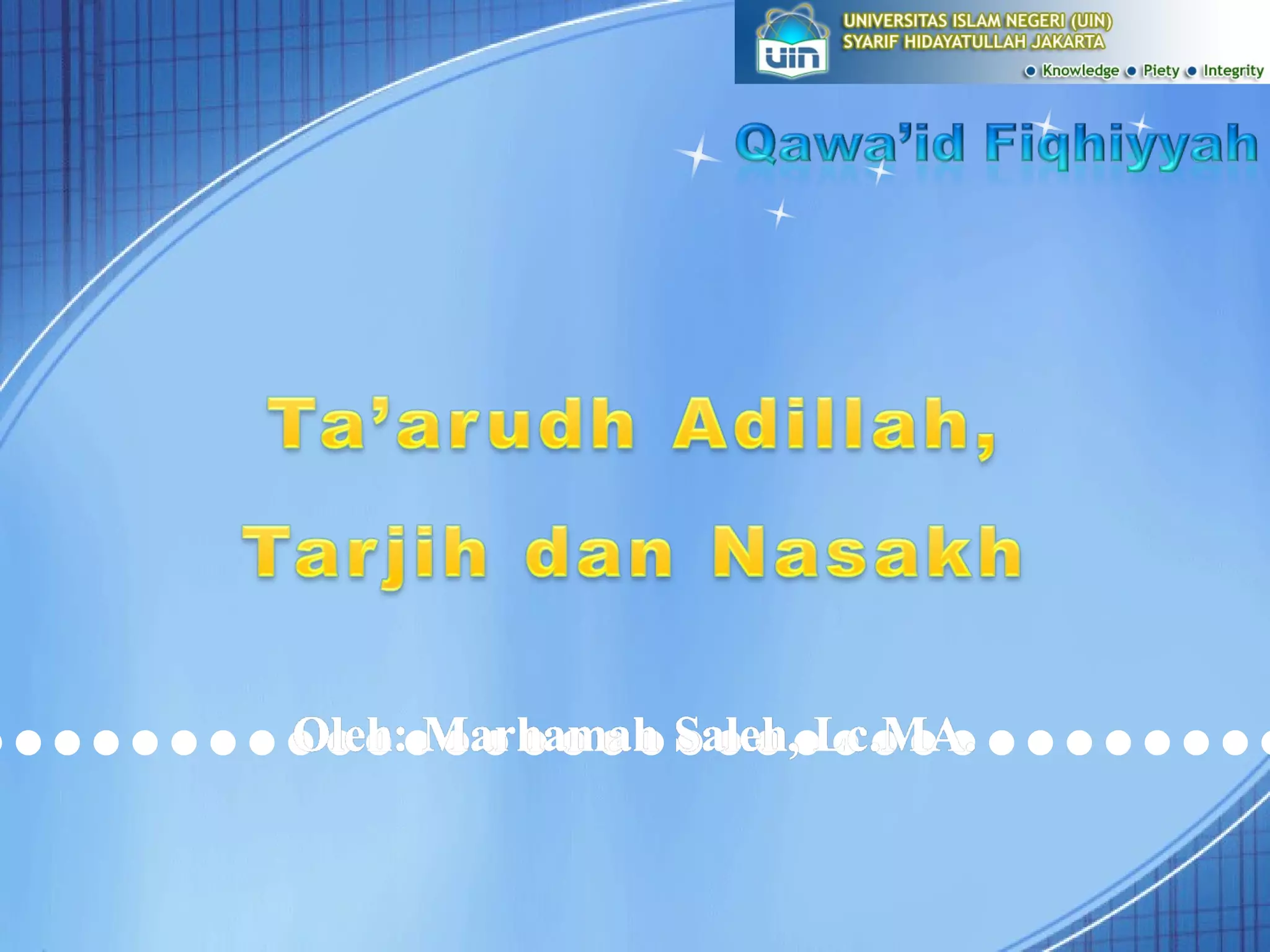 6. ta'arudh tarjih nasakh | PPS