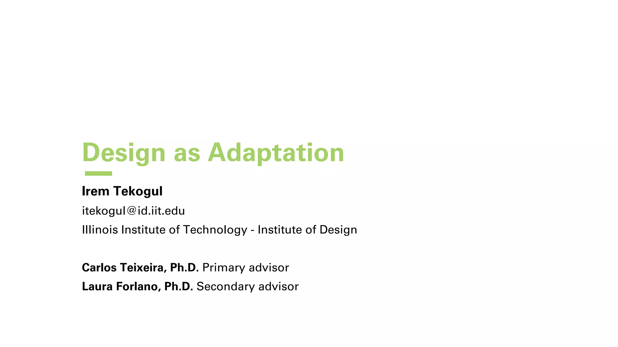 Design as adaptation | PDF