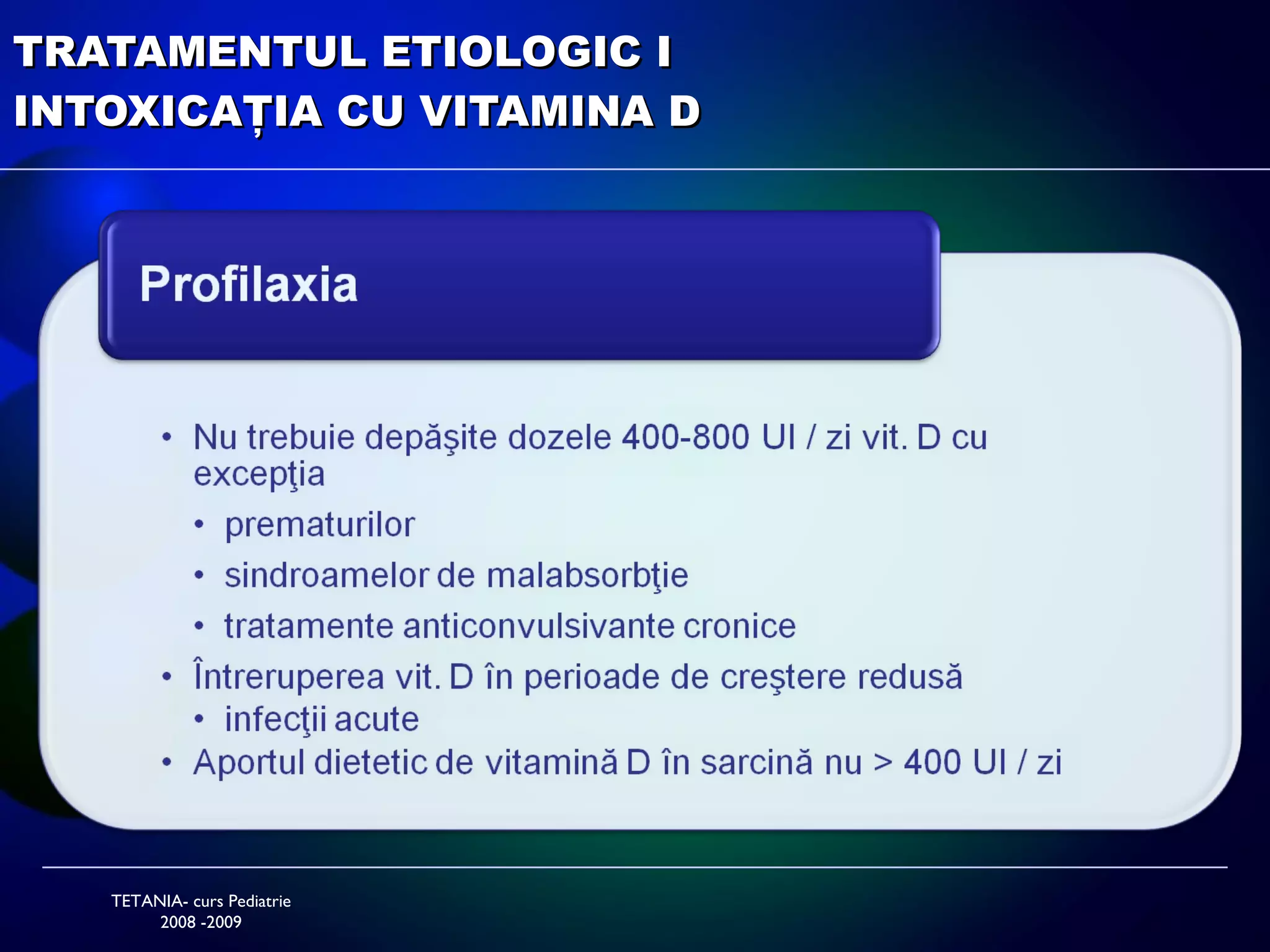 Tetania şi hipervitaminoza D | PPT