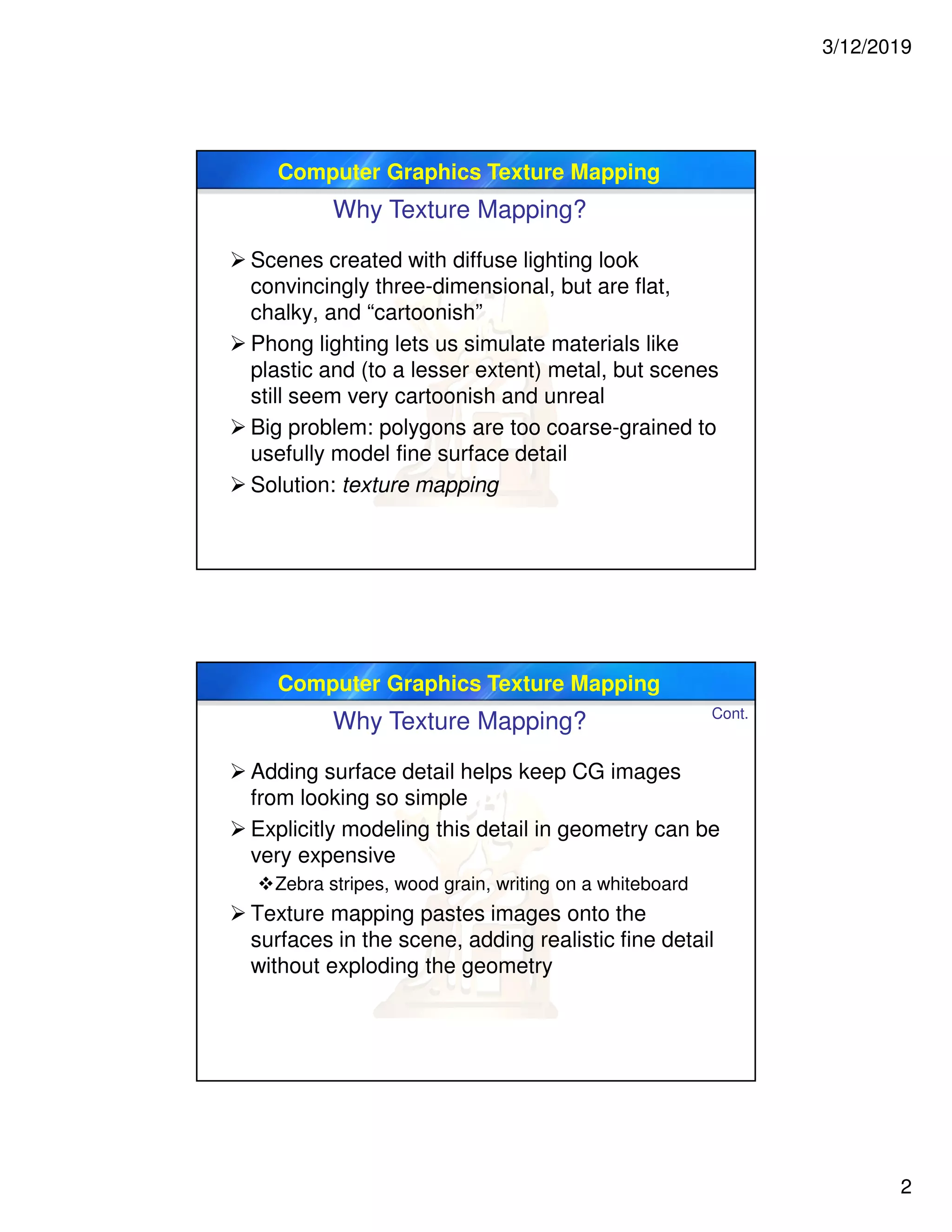 6 texture mapping computer graphics | PDF