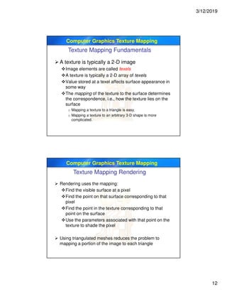 6 texture mapping computer graphics | PDF