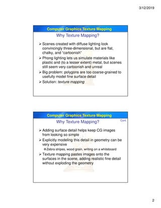 6 texture mapping computer graphics | PDF