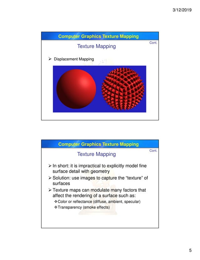 6 texture mapping computer graphics | PDF