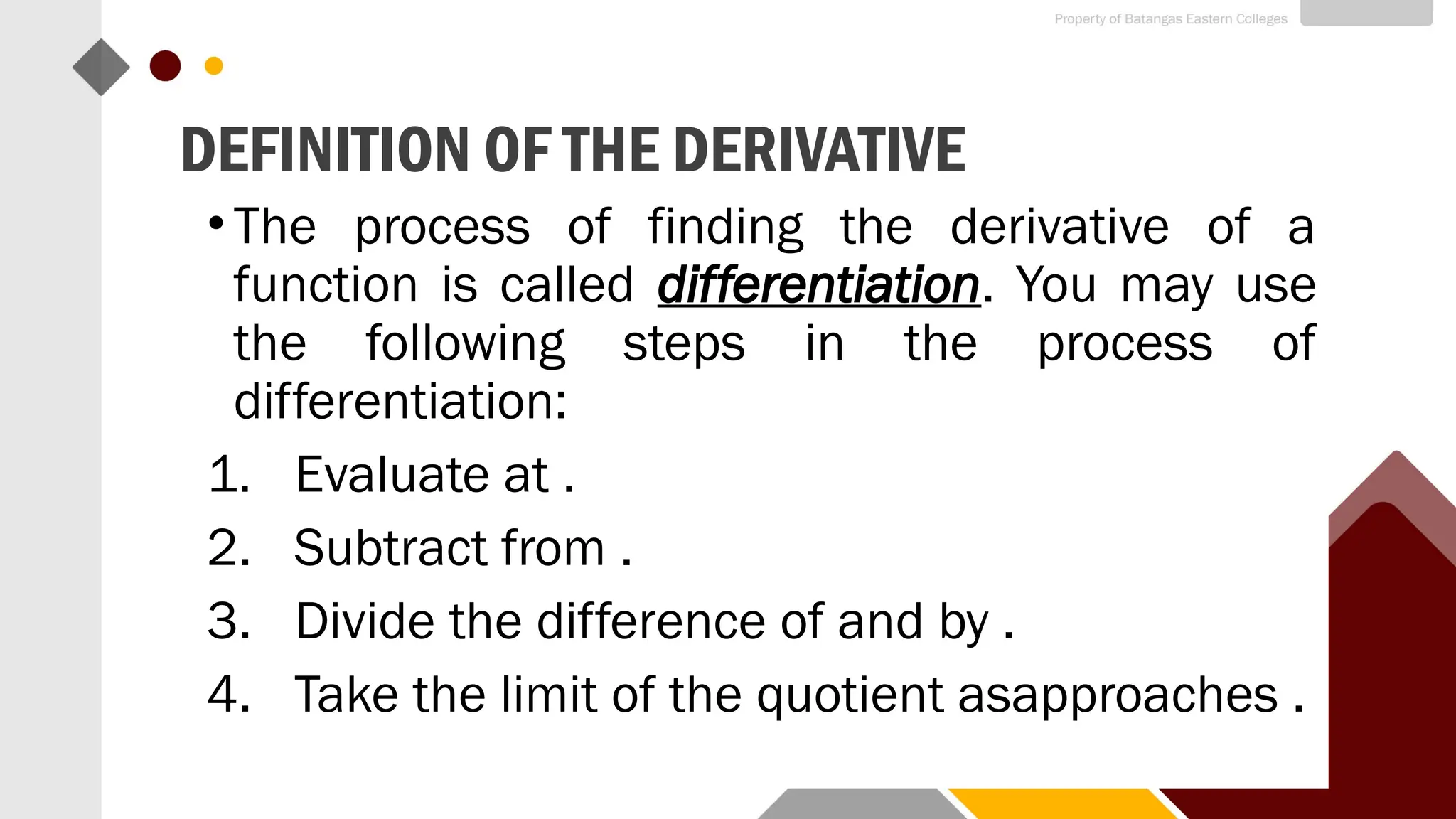 Introduction to the derivatives of different types of functions | PPTX