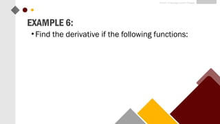 Introduction to the derivatives of different types of functions | PPTX
