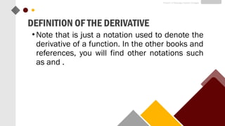 Introduction to the derivatives of different types of functions | PPTX