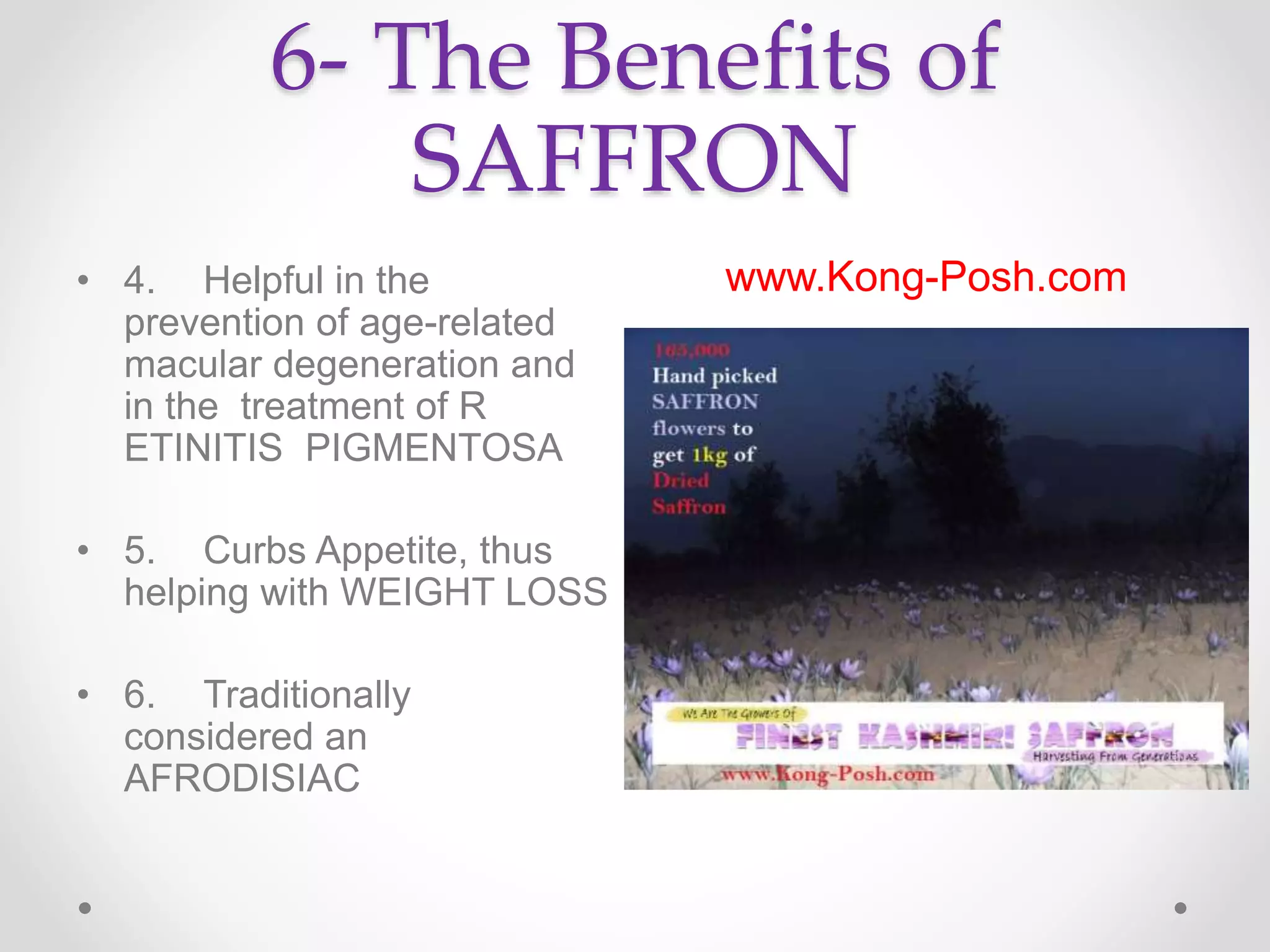 6 the benefits of saffron | PPTX